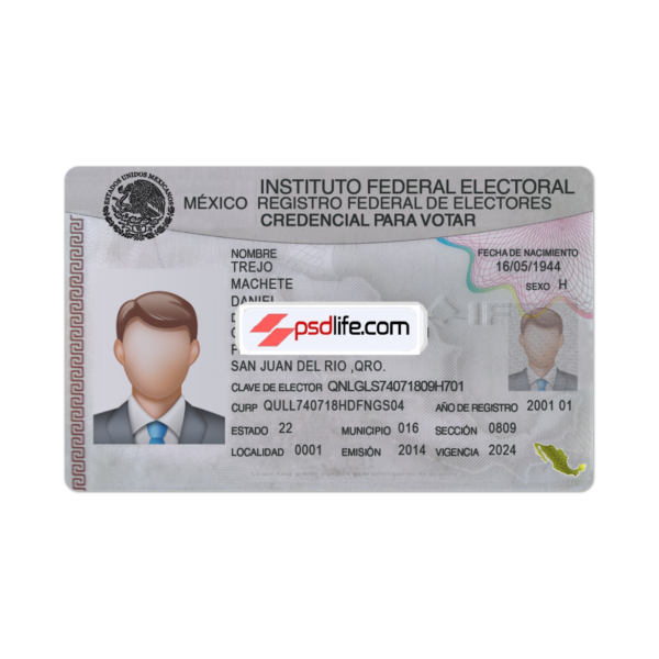 Mexican fake consular id card Psd Template ⭐⭐⭐