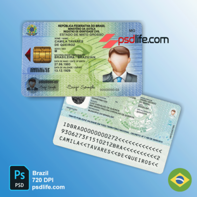Brazil fake id card psd ⭐⭐️⭐️️2023 template editable 🥰🤙 | brazilian id ...