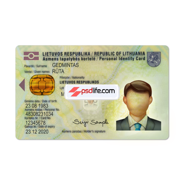 Lithuania fake ID CARD Psd Template editable 😍😍😍 | lithuanian identity card