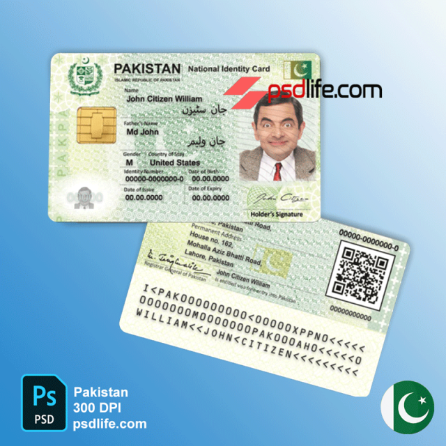 Pakistan ID CARD Psd Template Fully editable with all fonts قومی شناختی ...