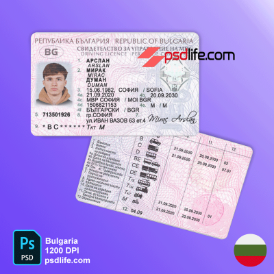 Mexico fake driver's license psd template editable / expiration date
