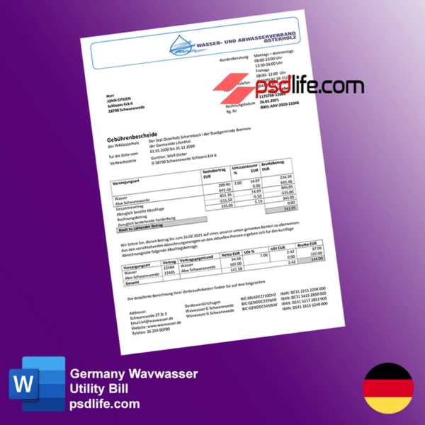 Germany free fake utility bill for proof of address in psdlife.com