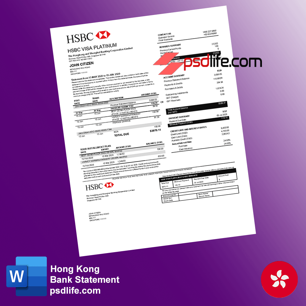 italy ING bank statement psd template free download